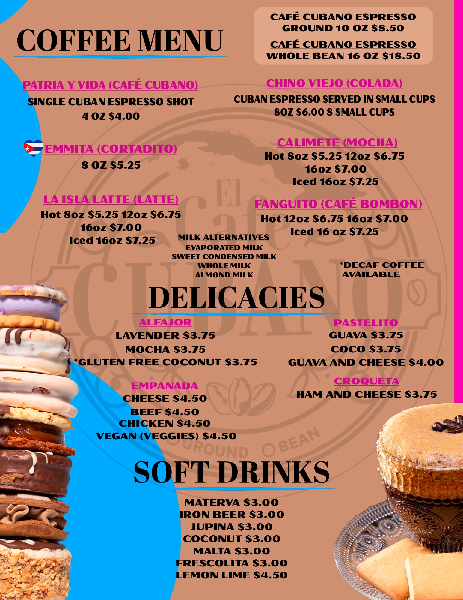 Menu – el Cafe Cubano